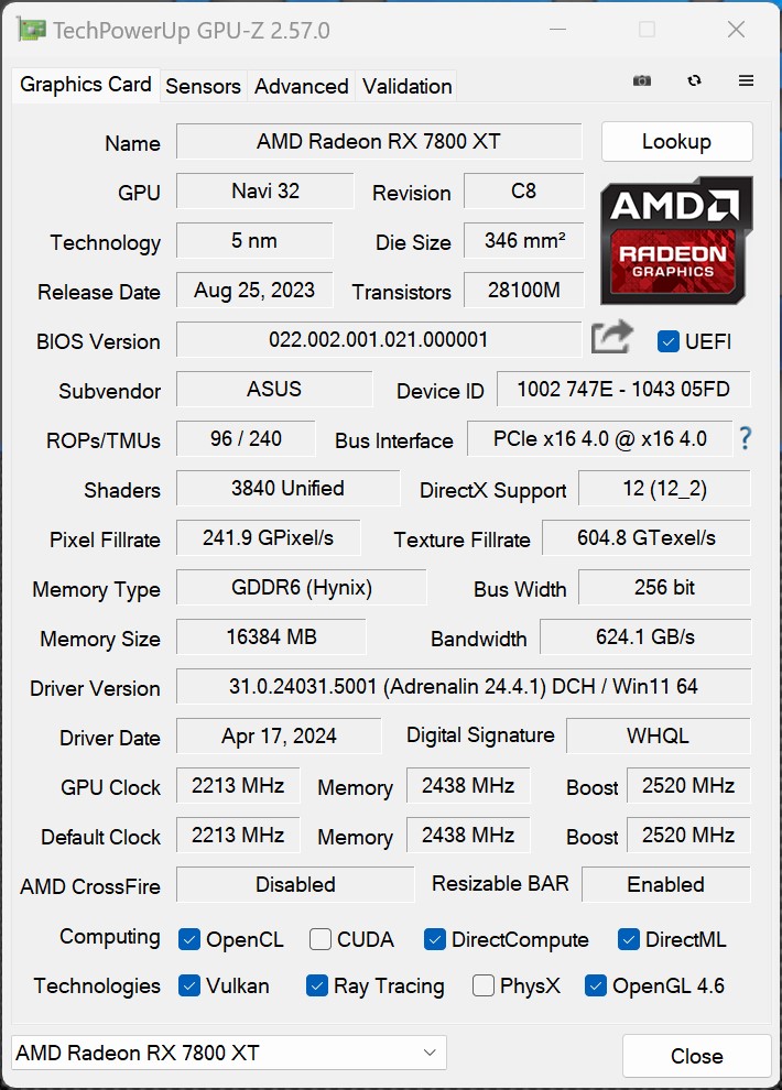 Asus TUF Gaming Radeon RX 7800 XT OC review: A serious challenger to ...