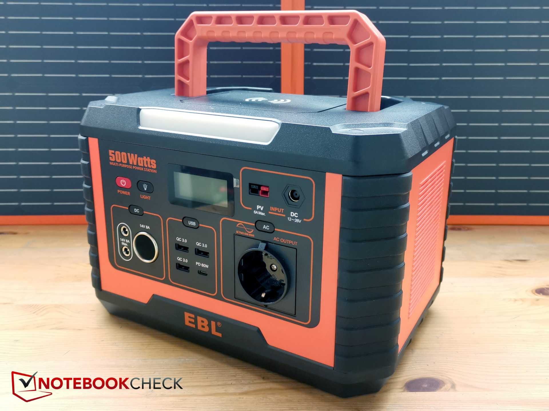 EBL MP500 and 100 W solar panel hands-on: Powerful mobile power station with charging limitation ...