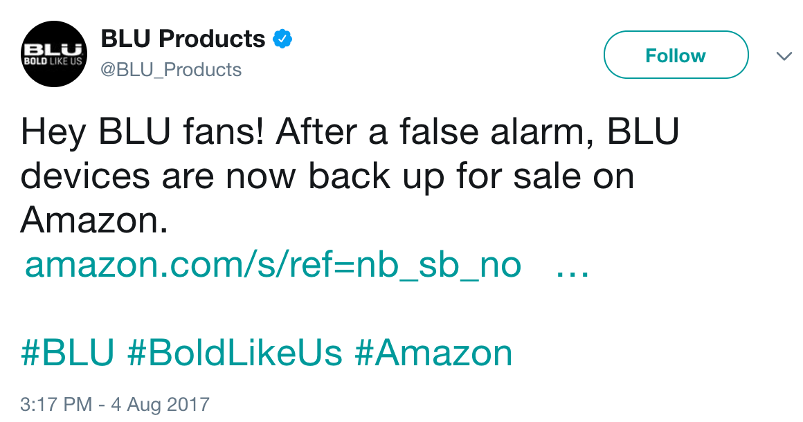 BLU phones back on Amazon following privacy fears - NotebookCheck.net News