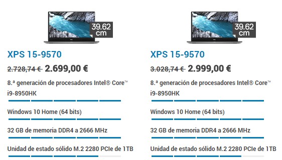 The Dell XPS 15 9570 with Intel Core i9-8950HK processor now The Dell XPS 15 9570 with Intel Core i9-8950HK processor now