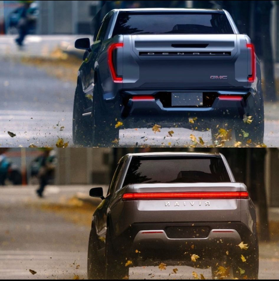 New Sierra Denali EV design heavily inspired by Rivian R1T as GM ...