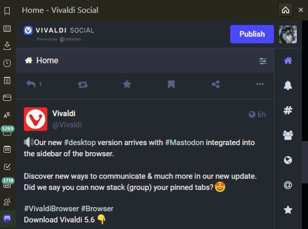 Vivaldi 5.6 now available with Mastodon integration – THE ISNN
