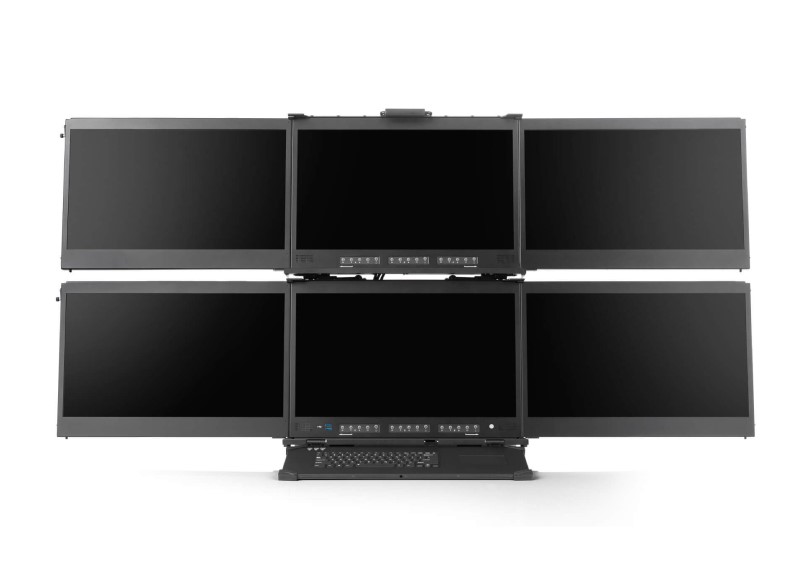 Six-screen a-X2P portable workstation packs 192-core AMD EPYC Genoa ...