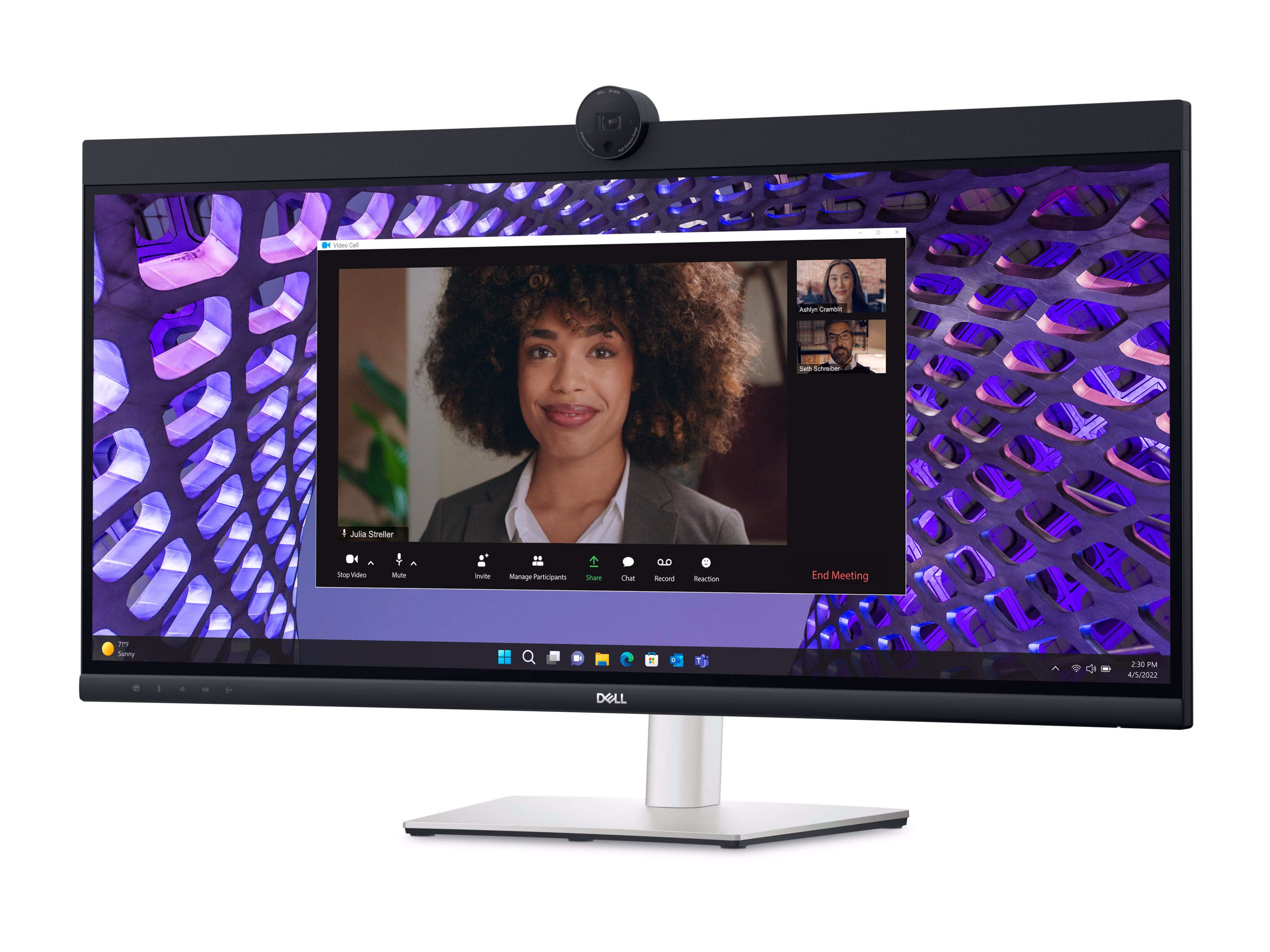 Dell P3424WEB: New curved monitor with webcam, microphones and KVM ...