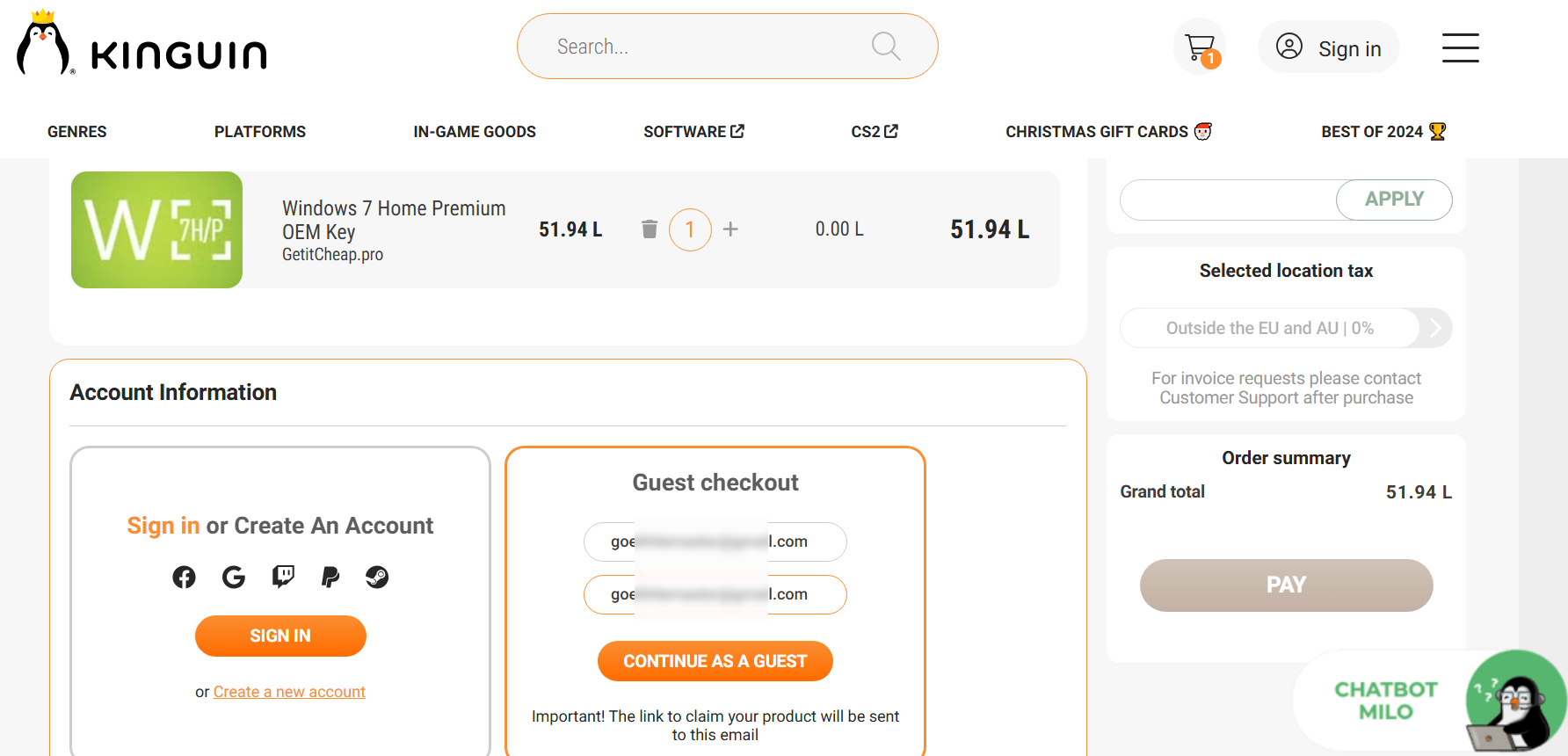 Kinguin keys store