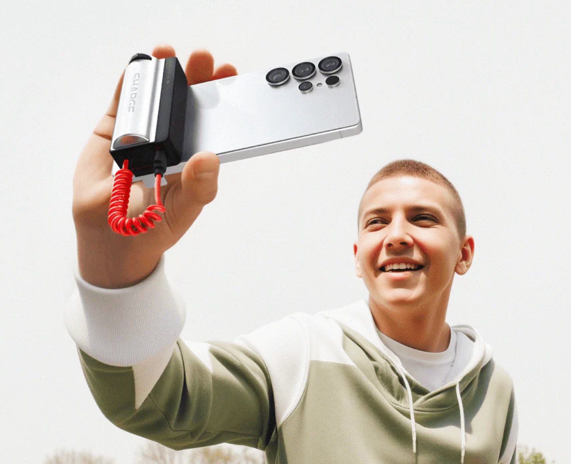 Sharge Grip power bank with tactile shutter now available ...