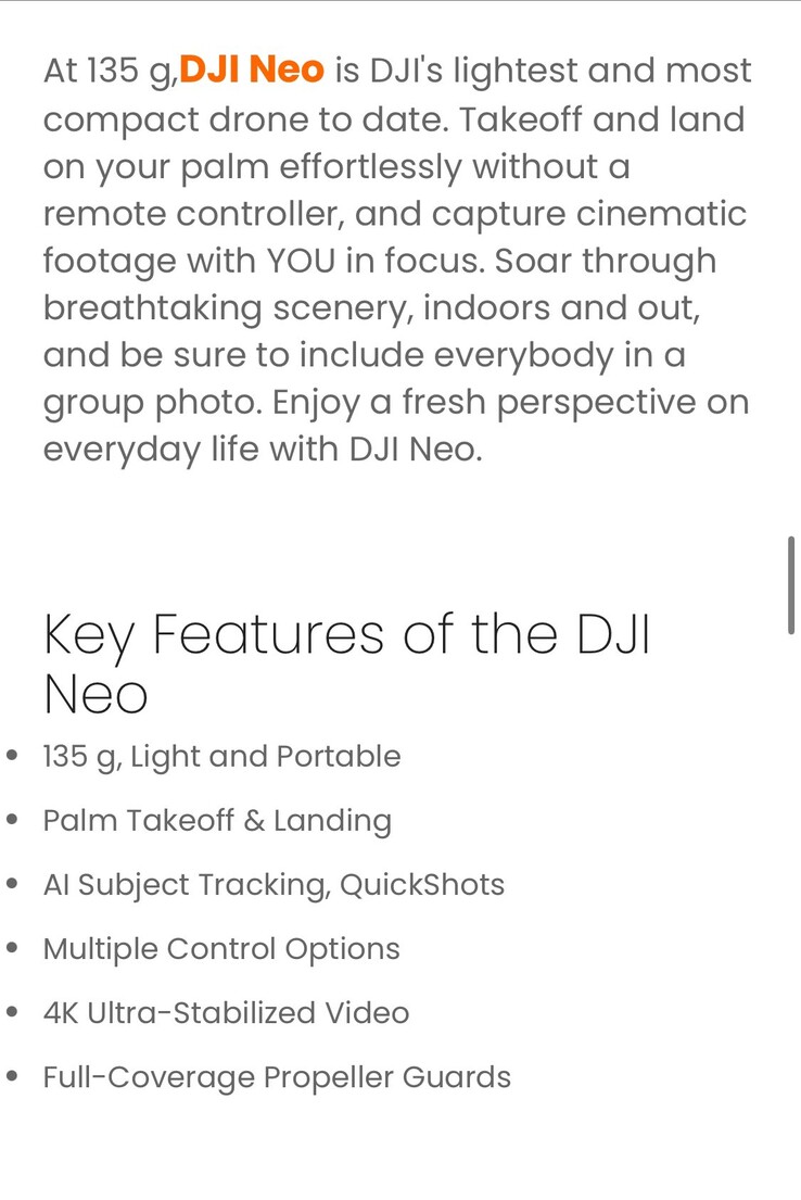 DJI Neo revealed in new retailer leak with lower than expected launch ... DJI Neo revealed in new retailer leak with lower than expected launch ...