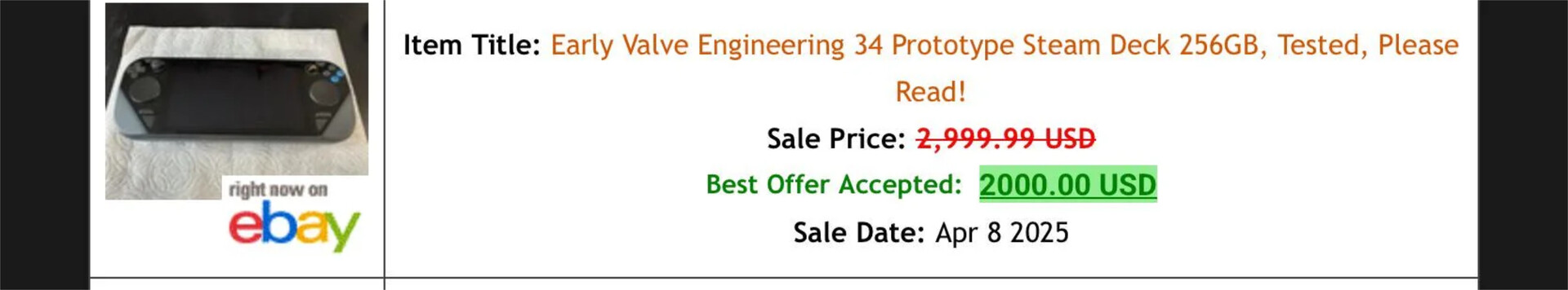 Rare Steam Deck prototype sells for $2k with unreleased AMD Picasso APU ...