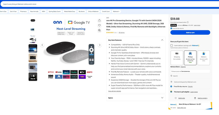 Onn 4K Pro (2026): Refreshed Google TV streaming device quietly debuts ...