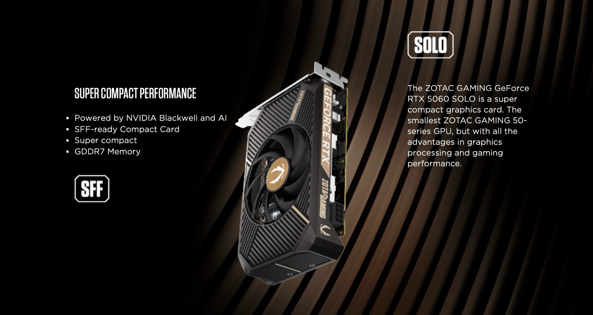 Tiny RTX 5060 for SFF enthusiasts: Zotac GeForce RTX 5060 Solo has just one fan - NotebookCheck ...