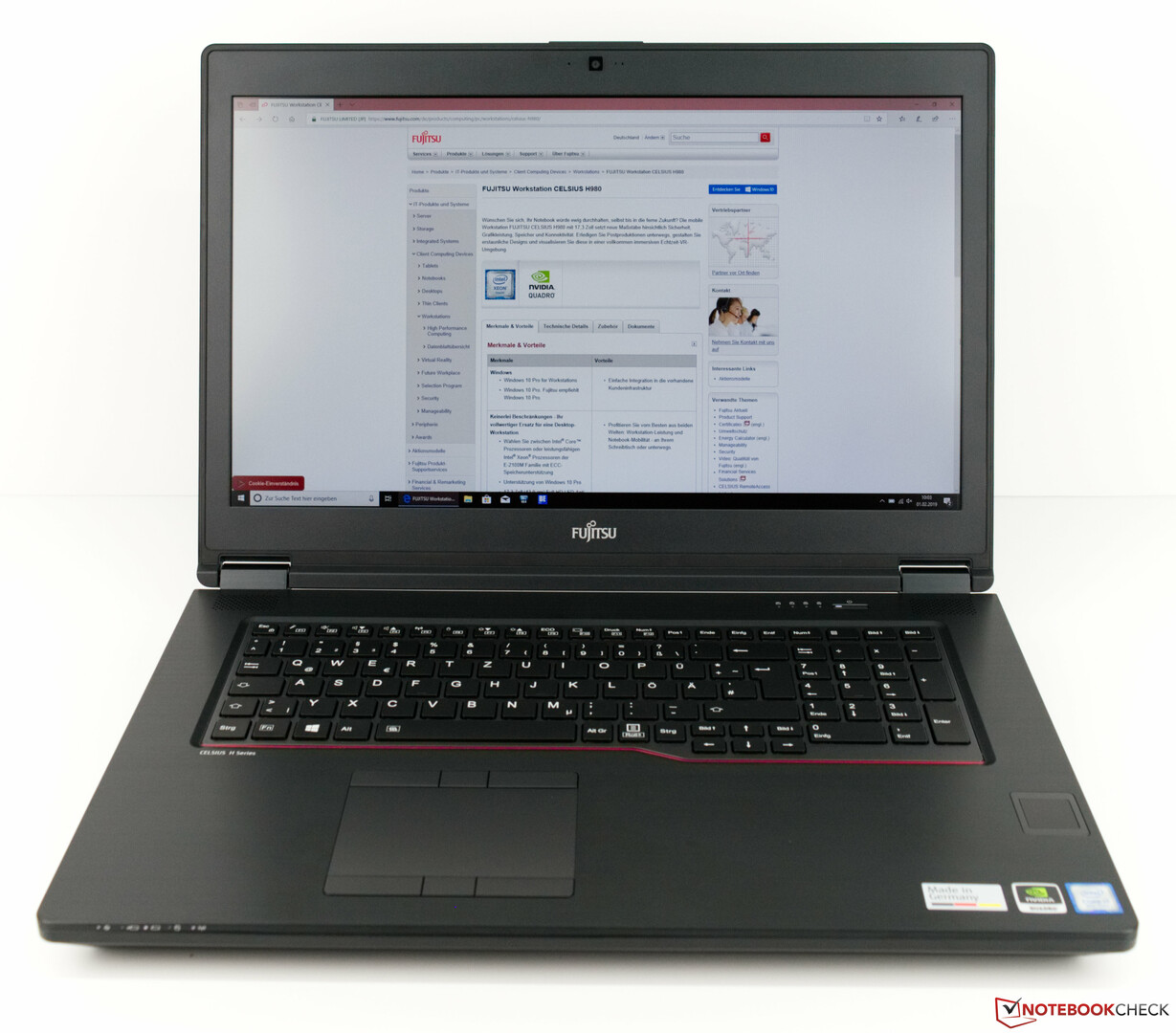 Fujitsu Celsius H980 (Core i7-8750H, NVIDIA Quadro P3200) Workstation ...