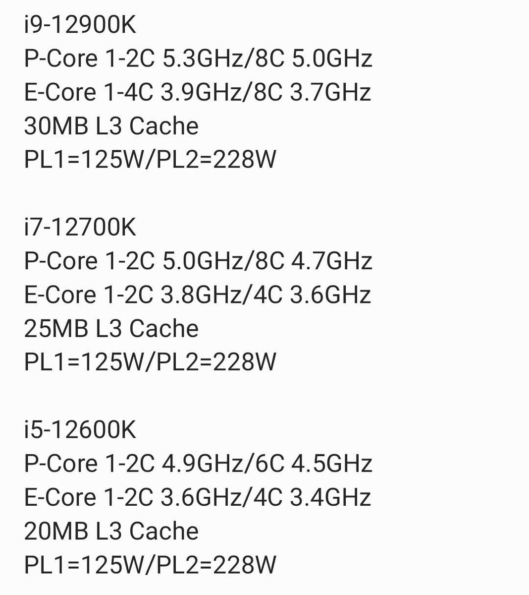 Intel Alder Lake-S Core i9-12900K, Core i7-12700K, and Core i5-12600K ...