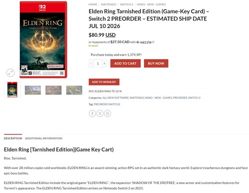 Elden Ring Tarnished Edition Switch 2 release date leaks after $80 pre ...