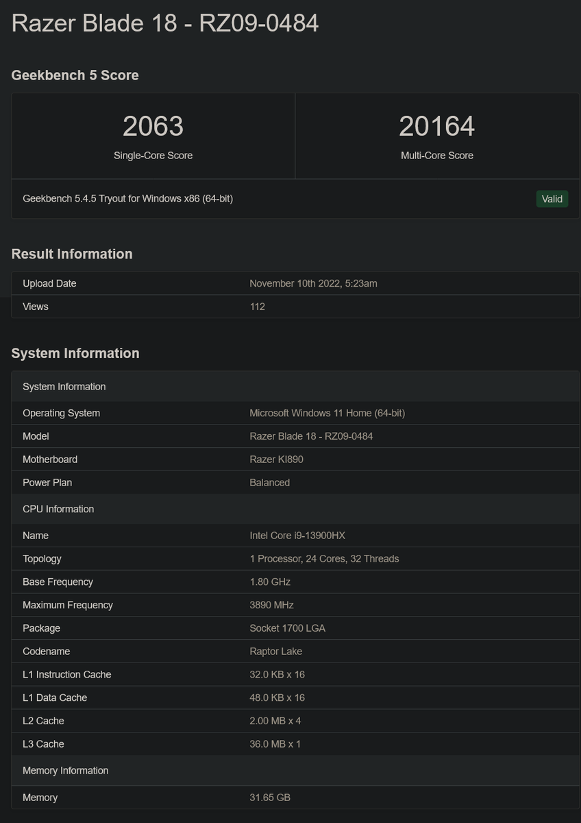 Next gen Razer Blade 18 specs leak out along with impressive Geekbench ...
