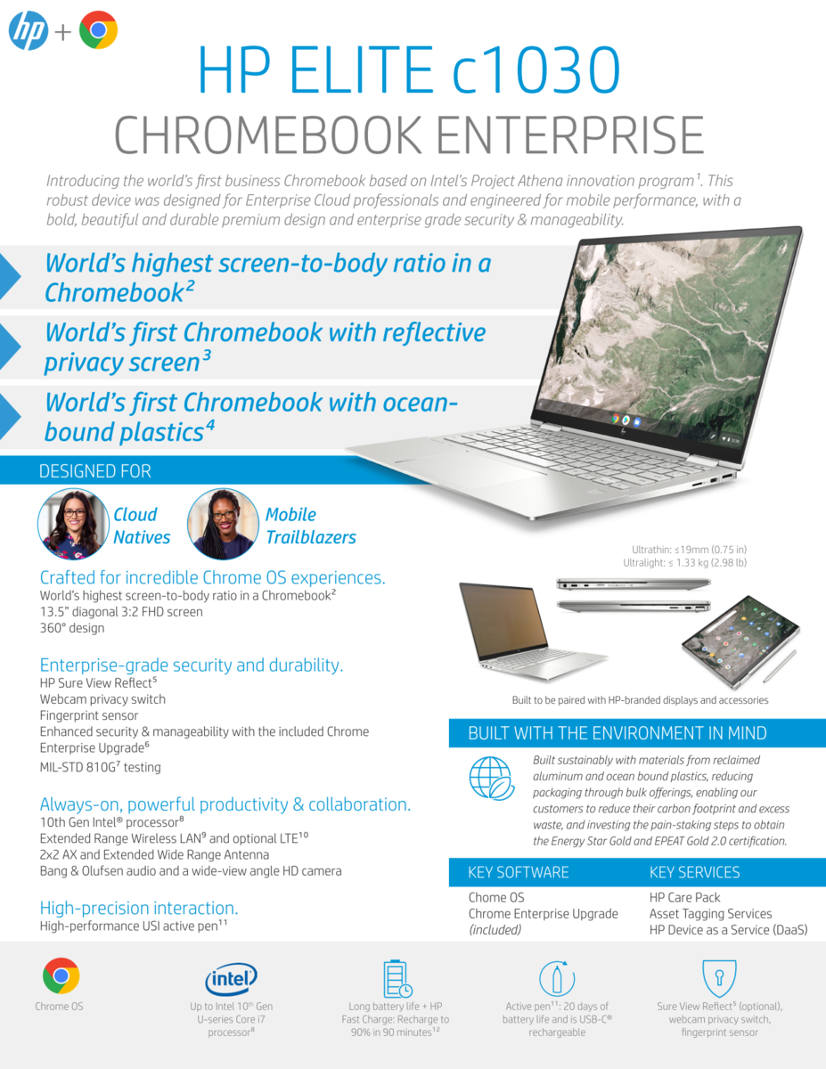 Upcoming HP Elite c1030 Chromebook will be like the Google PixelBook ...