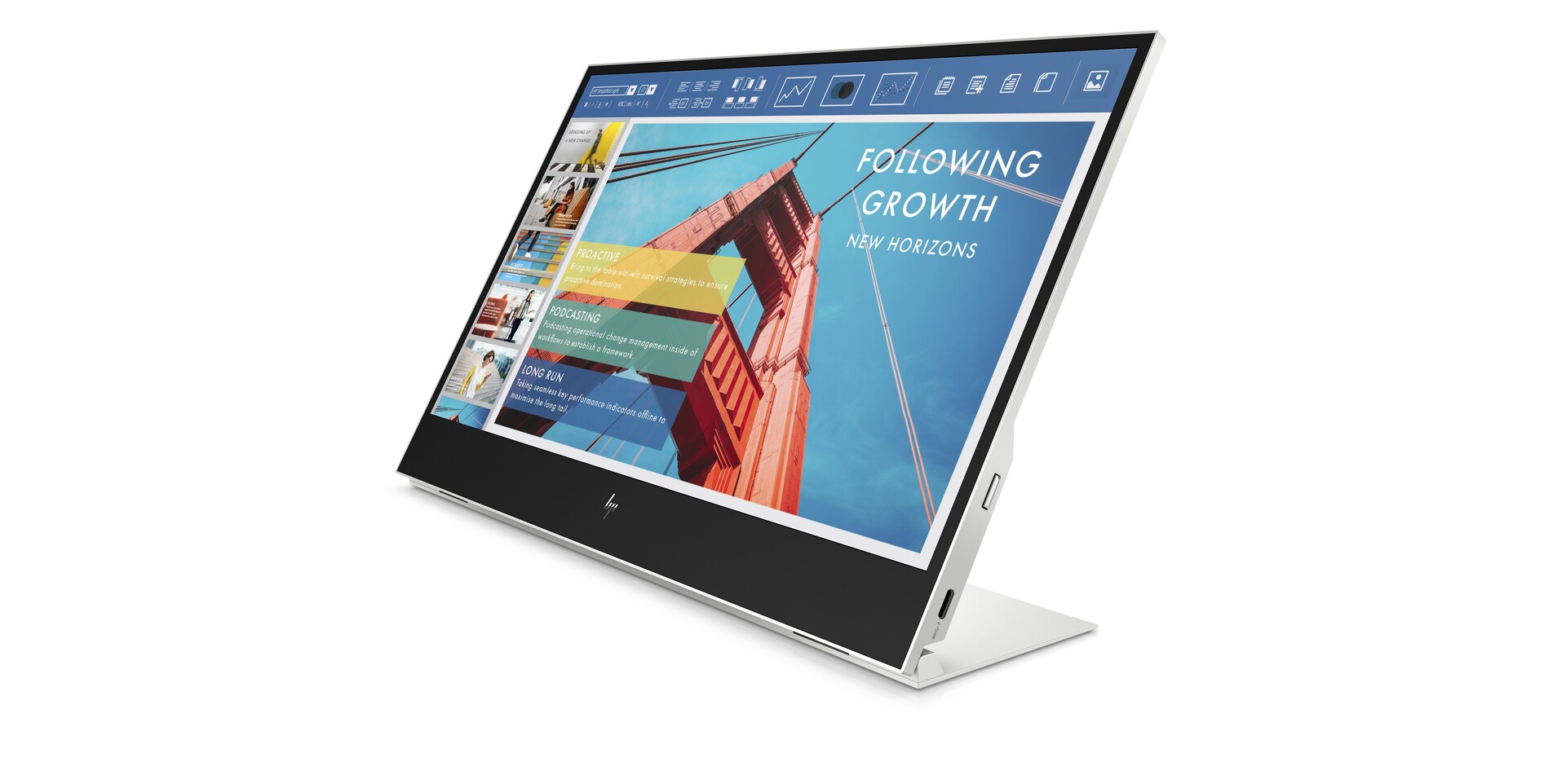 The new HP E-series monitors include a 14-inch portable variant ...