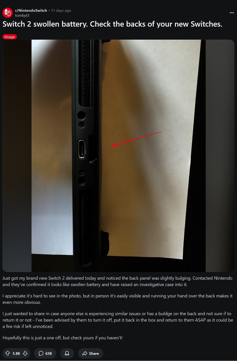 Switch 2 battery swelling could be causing bulging consoles, as ...