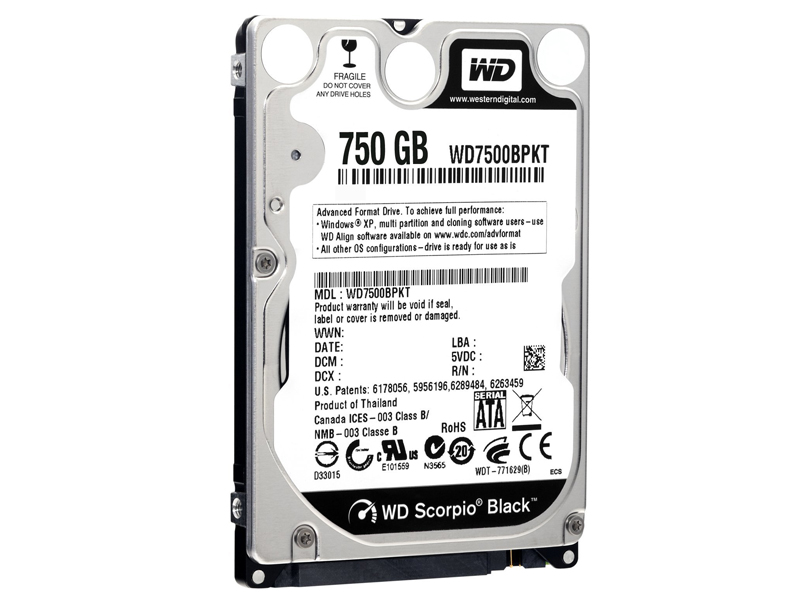 WDC Scorpio Black WD7500BPKT-75PKA4T0 vs Gigabyte AG470S1TB-SI B10